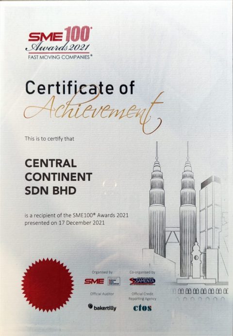 Certificates | Central Continent Sdn Bhd